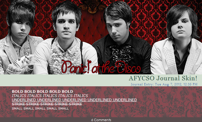 AFYCSO Panic at the Disco Journal Skin. by coolkidelise on DeviantArt