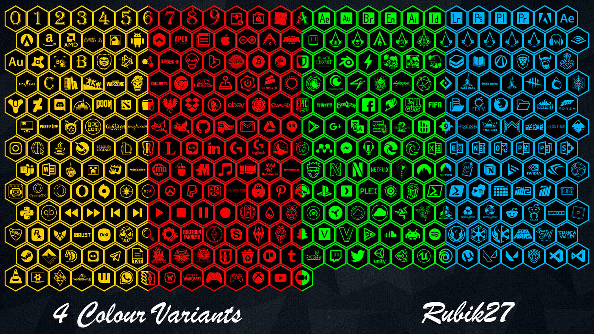 HoneyComb Icons Yellow, Red, Green and Blue by Rubik27 on DeviantArt