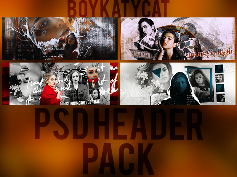 +PSD HEADER PACK by BoyKatyCat on DeviantArt