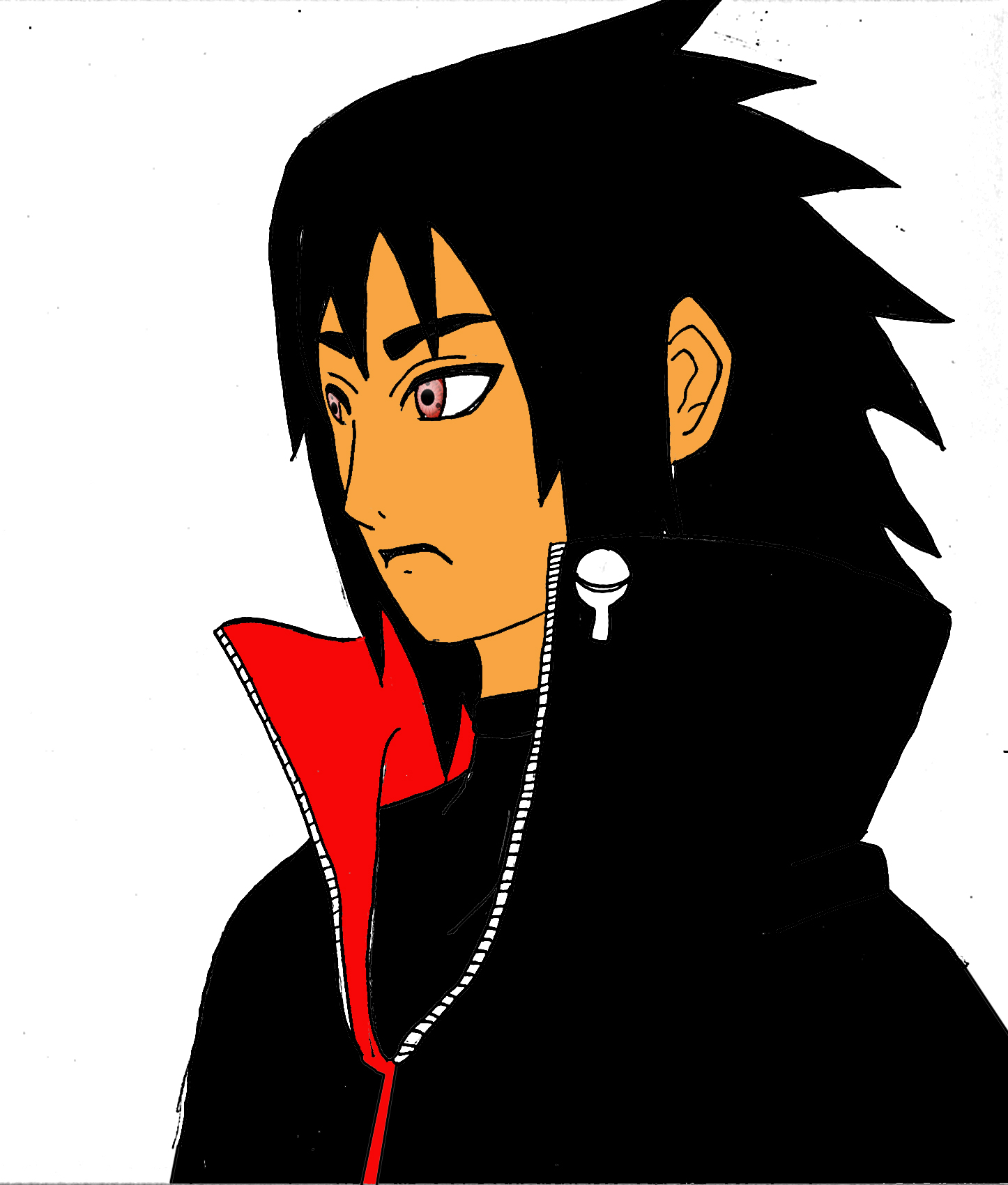 Sasuke Portrait - colored 2 by Akatsukibob on DeviantArt