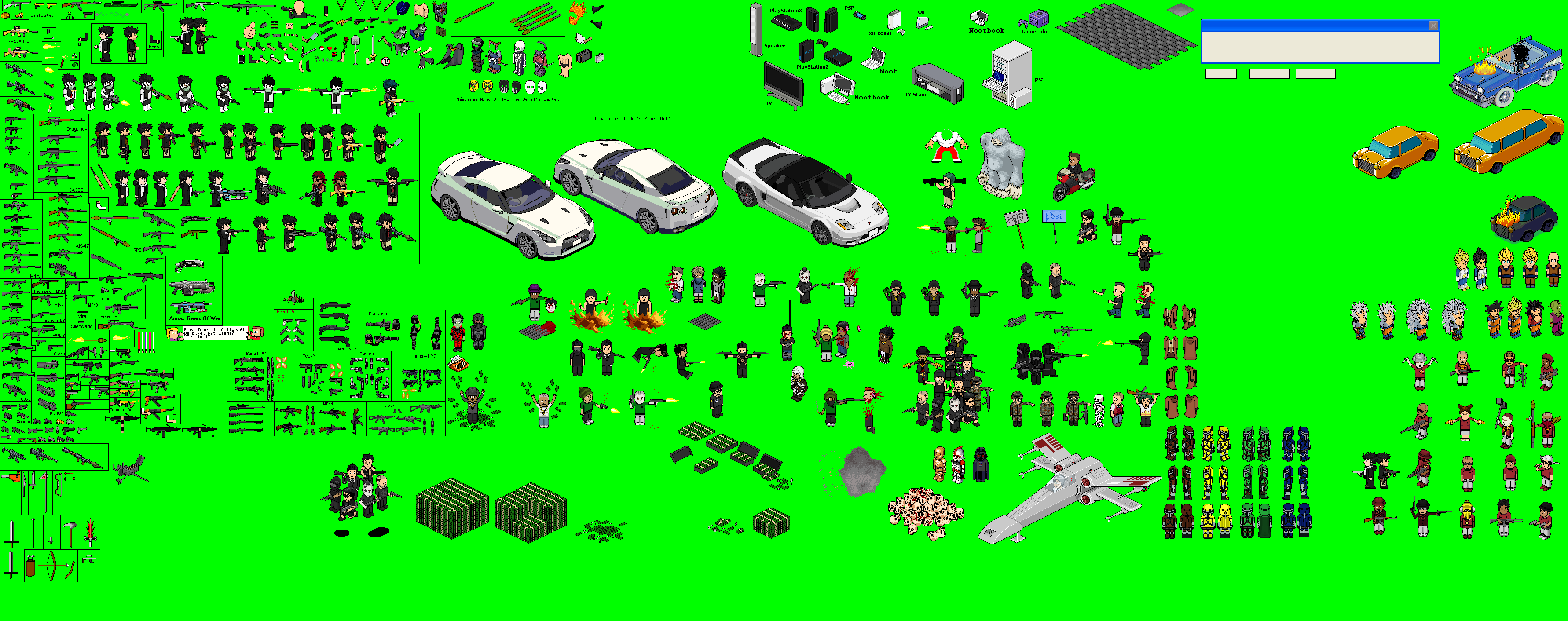 Conjunto/Mega PACK de Pixel Art's Habbo. V3.2 by lSebasflow on DeviantArt