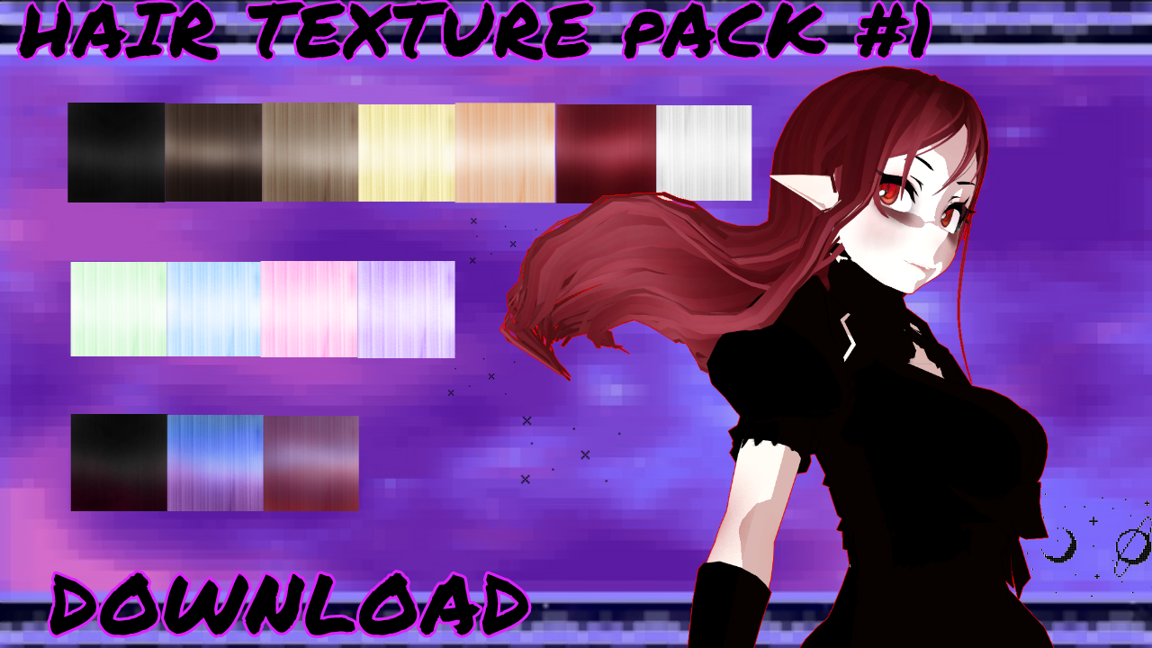[MMD] Hair Texture pack #1 - Download! by MikunaMoona on DeviantArt