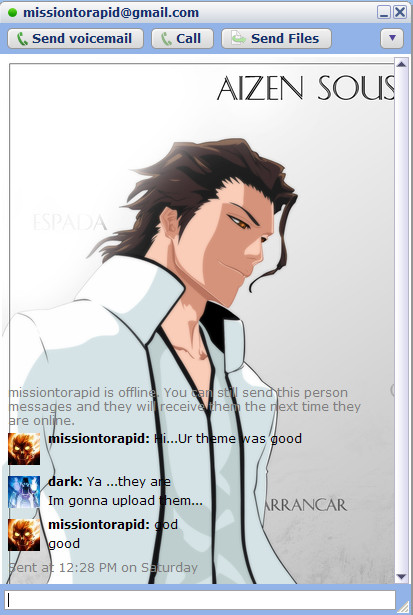 Aizen Souske Gtalk theme by TheDarkkavenger on DeviantArt