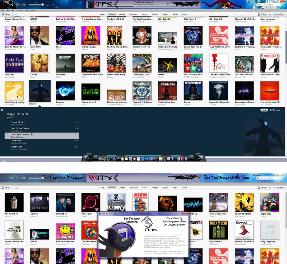 TFS Dragon iTunes 11 Skin 1.1 (Windows) by SoulDragonWithFlow on DeviantArt