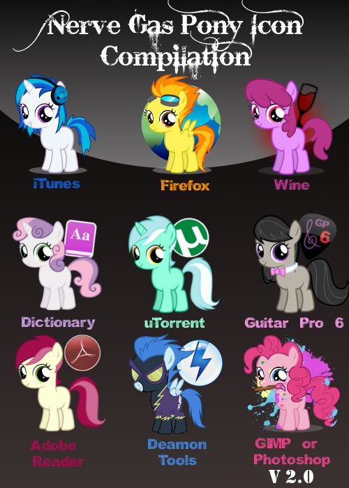 Pony Icons Compilation V 2.0 by Nerve-Gas on DeviantArt
