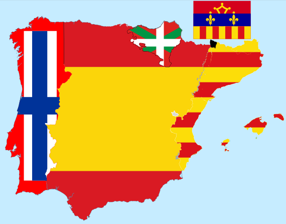 Flag map of Iberia and Aran by hosmich on DeviantArt