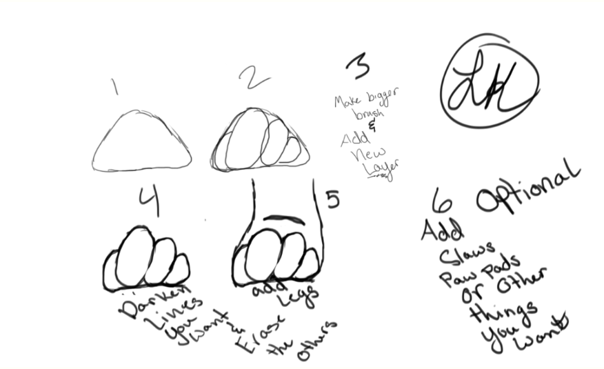 How to draw paws facing you by Tahoekat on DeviantArt