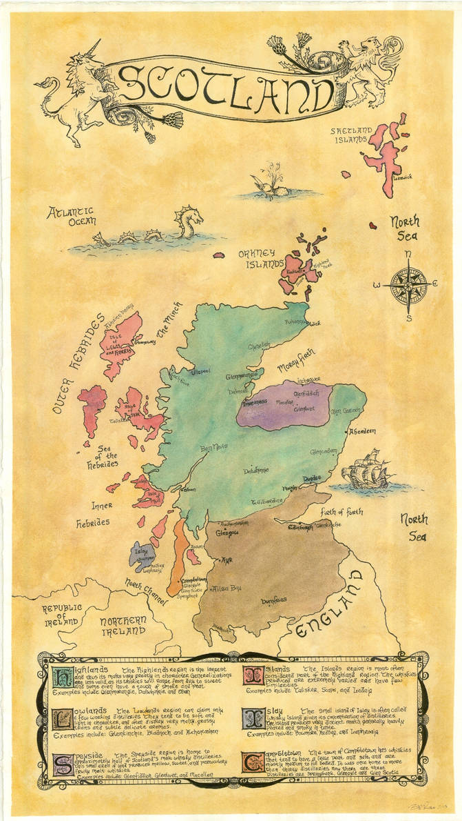 Scotland Whisky Region Map by bonnova on DeviantArt