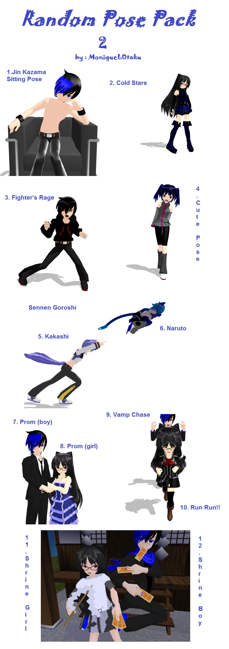 Random Pose Pack 2 by AochiYoruneko on DeviantArt