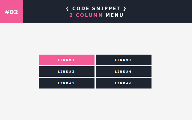 [02] Code Snippet - 2 Column Menu by Gasara on DeviantArt