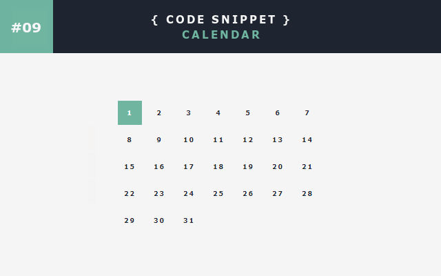 [09] Code Snippet - Calendar by Gasara on DeviantArt