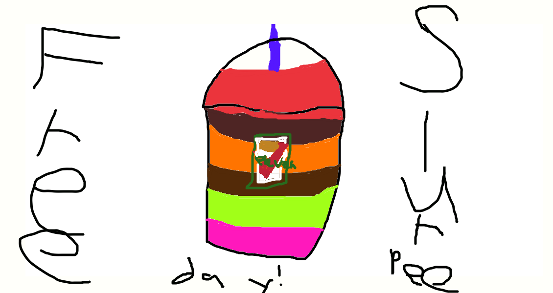Bad Free Slurpee day drawing by RainbowUnicorn6 on DeviantArt