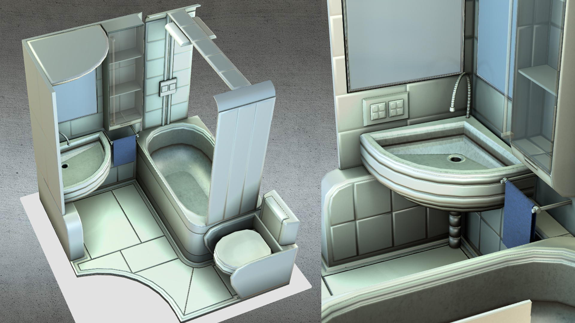 Compact bathroom module - Blender Game Engine by DennisH2010 on DeviantArt