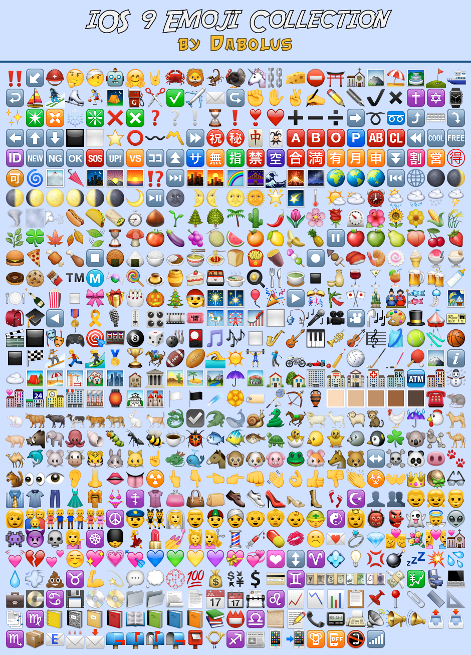 iOS 9 Emoji Collection by Dabolus on DeviantArt