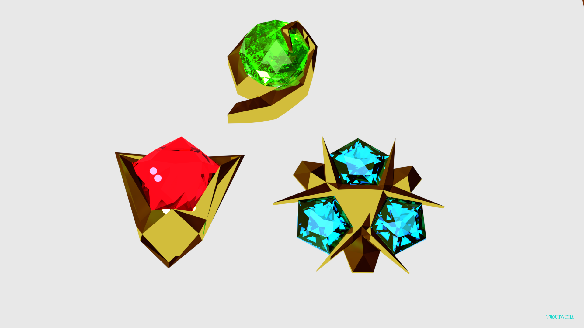 Spiritual Stones 3D - Zelda OoT by ZuquitAlpha on DeviantArt