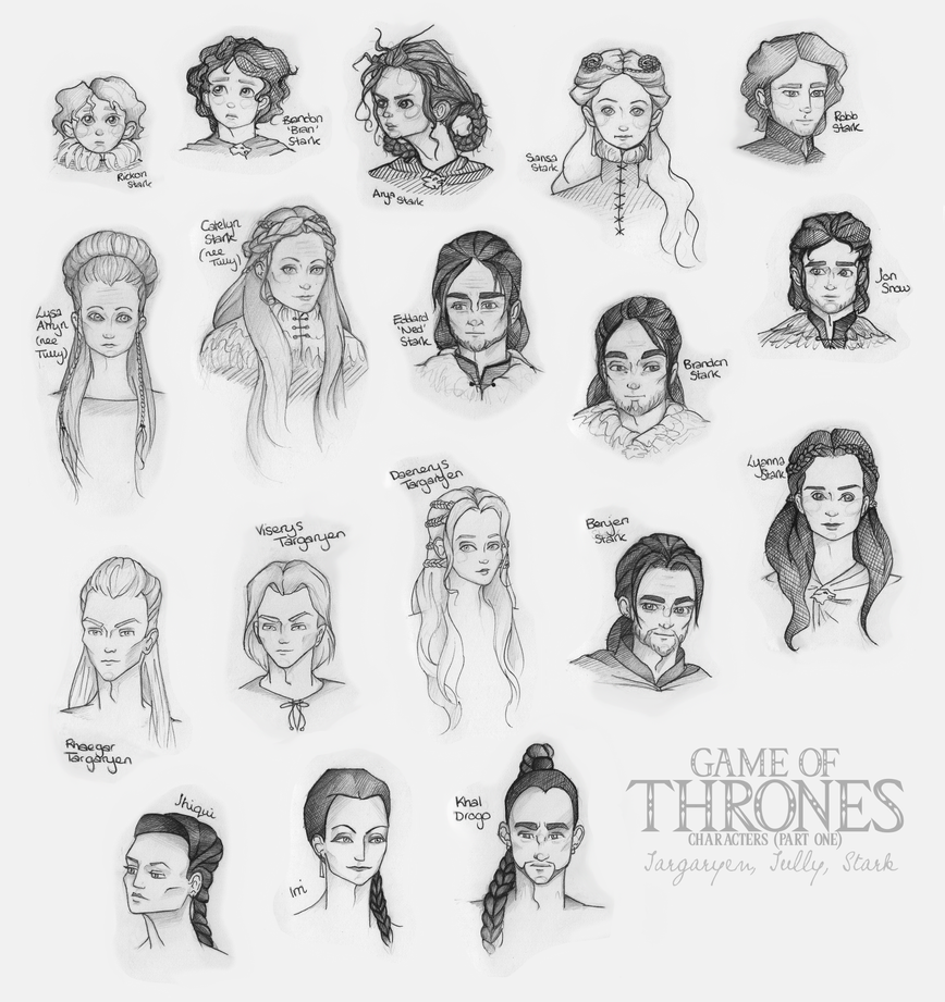Targaryens and Tullys and Starks (Oh My!) - Sketch by piertotum ...