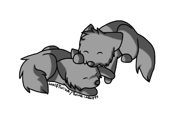 Wolf Snuggle Lineart PSD by Kivavia on DeviantArt