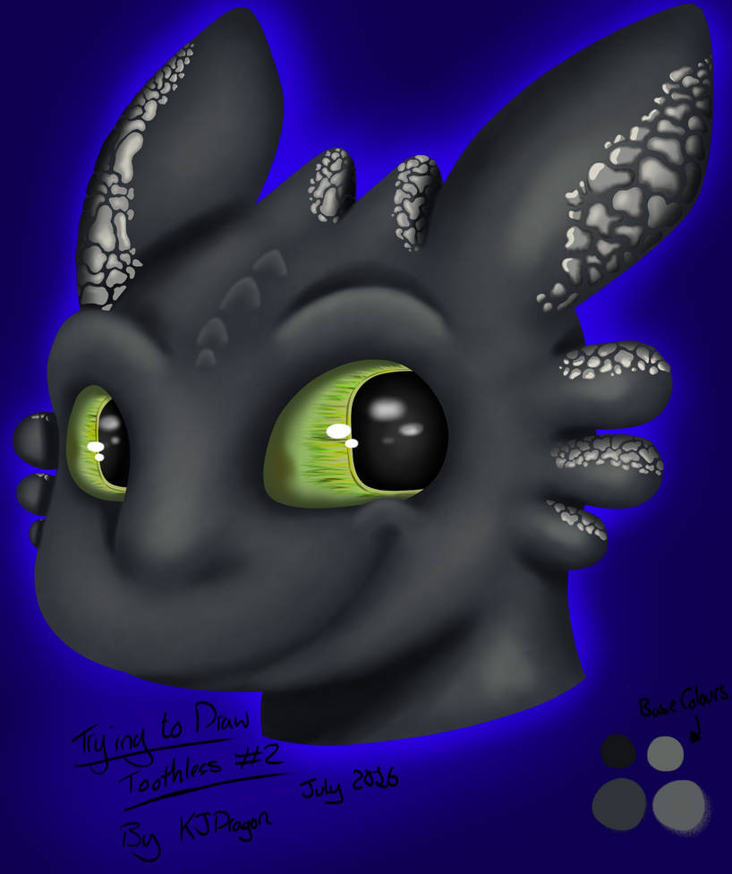 Trying to Draw Toothless #2 (Coloured) by KJDragon70 on DeviantArt