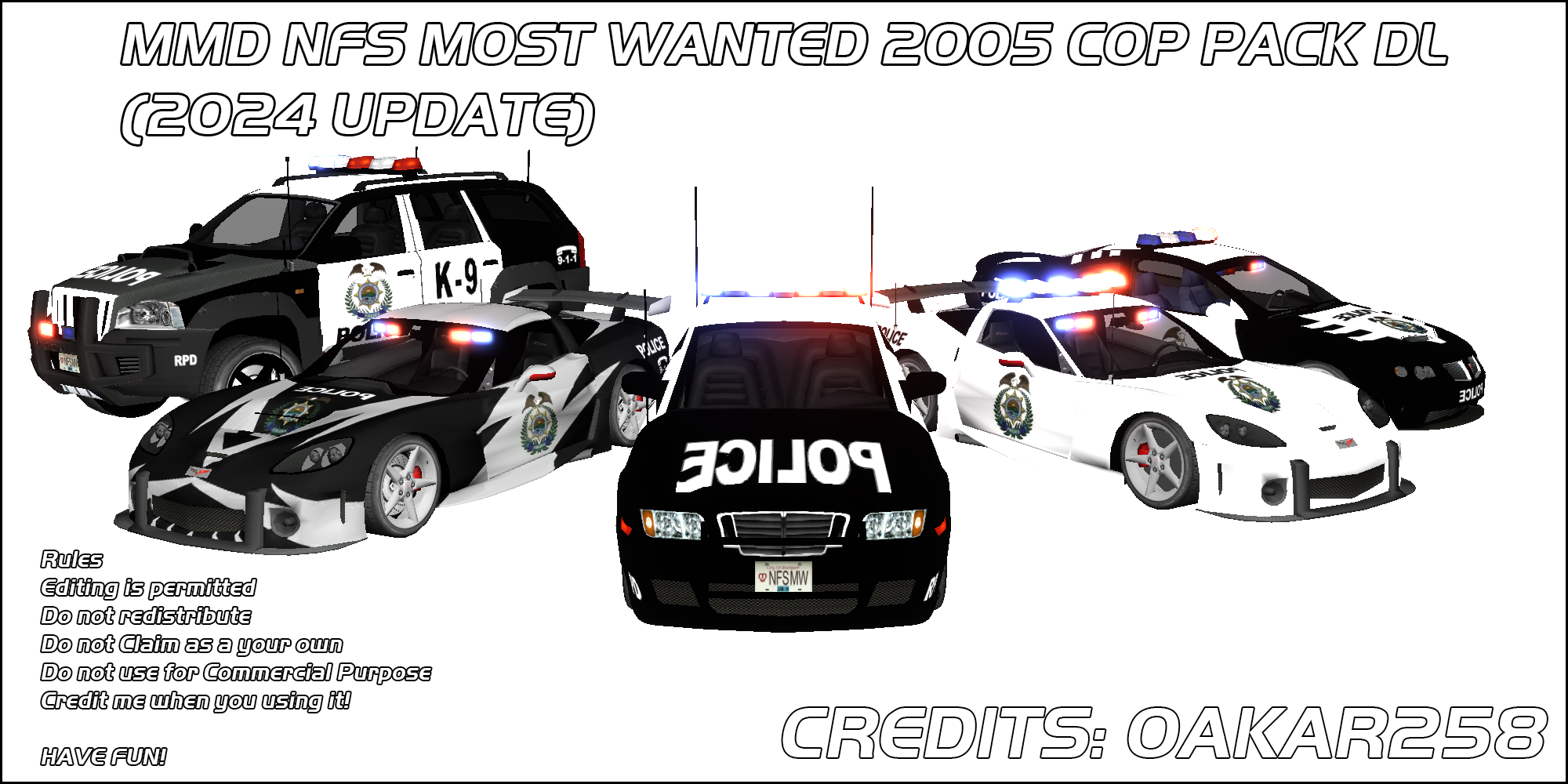 MMD NFSMW 2005 Cop Car Pack DL (2024 Update) by MaeveSterling on DeviantArt