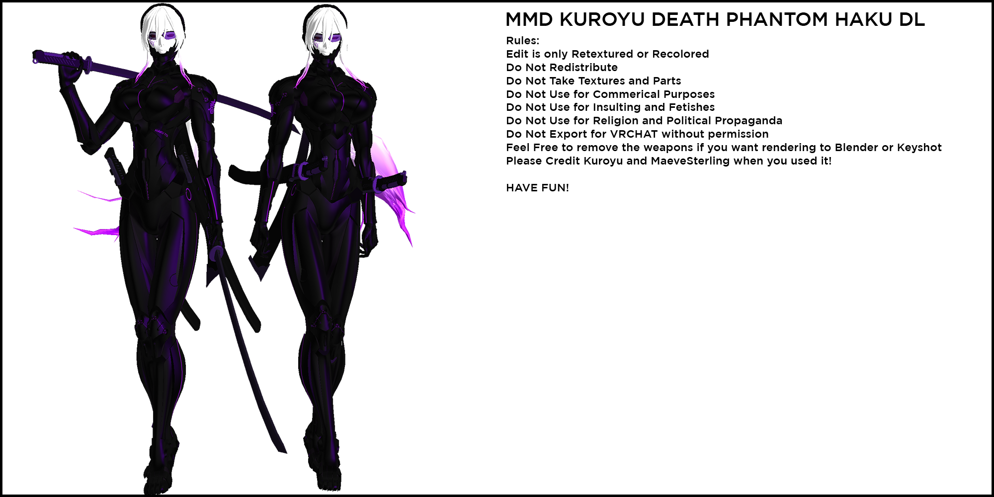 MMD Kuroyu Death Phantom Haku DL by MaeveSterling on DeviantArt