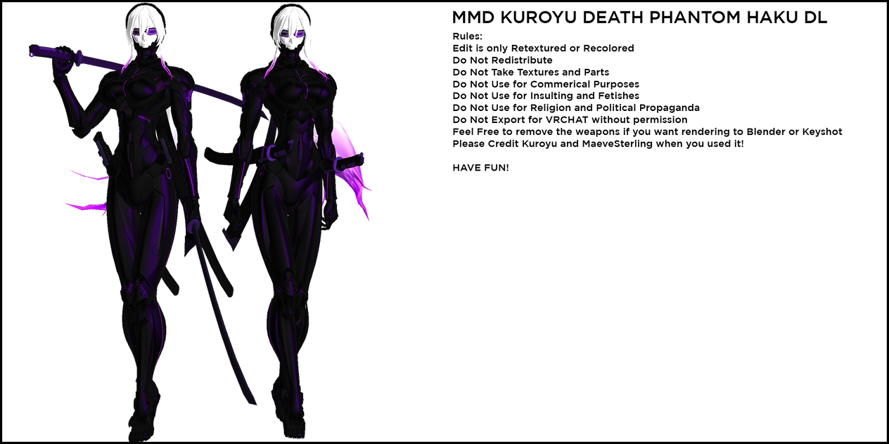 MMD Kuroyu Death Phantom Haku DL by MaeveSterling on DeviantArt