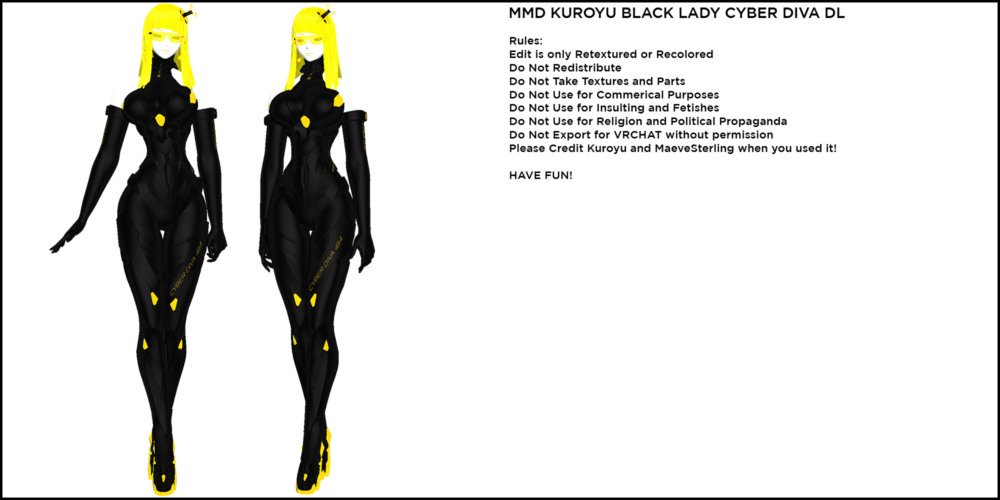 MMD Kuroyu Black Lady Cyber Diva DL by MaeveSterling on DeviantArt
