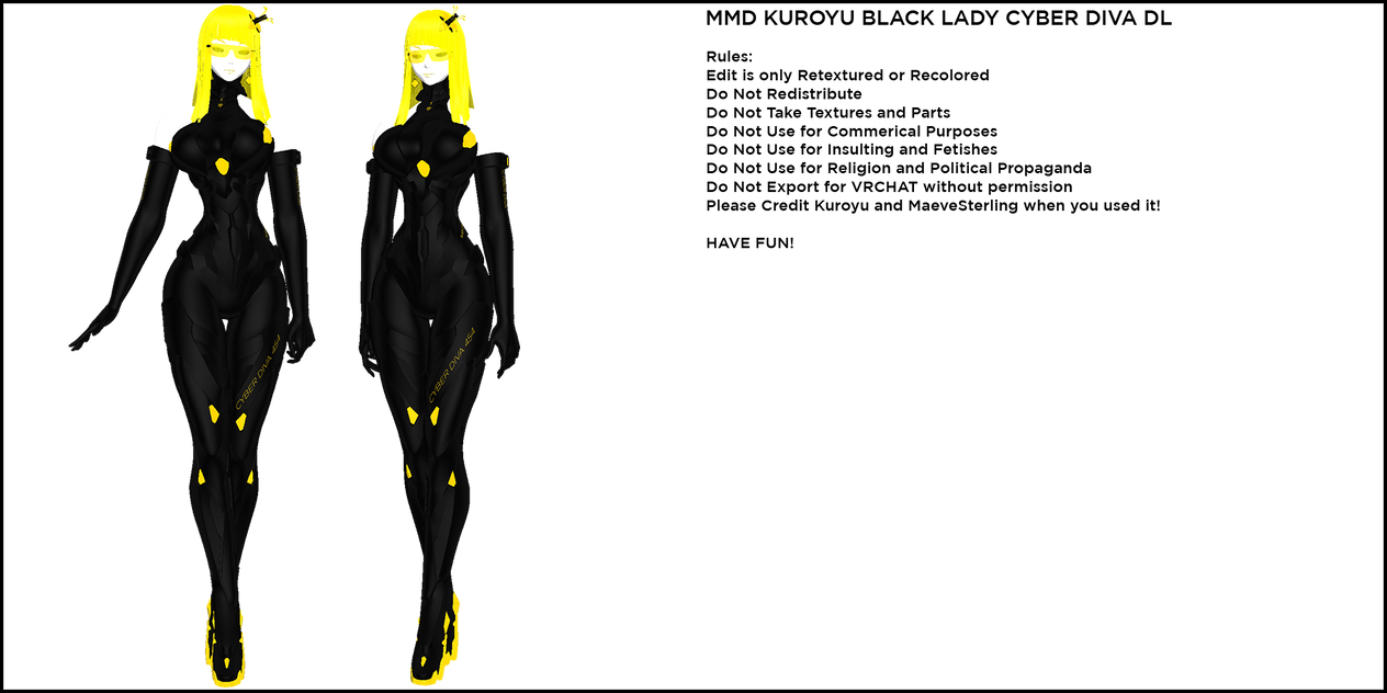 MMD Kuroyu Black Lady Cyber Diva DL by MaeveSterling on DeviantArt