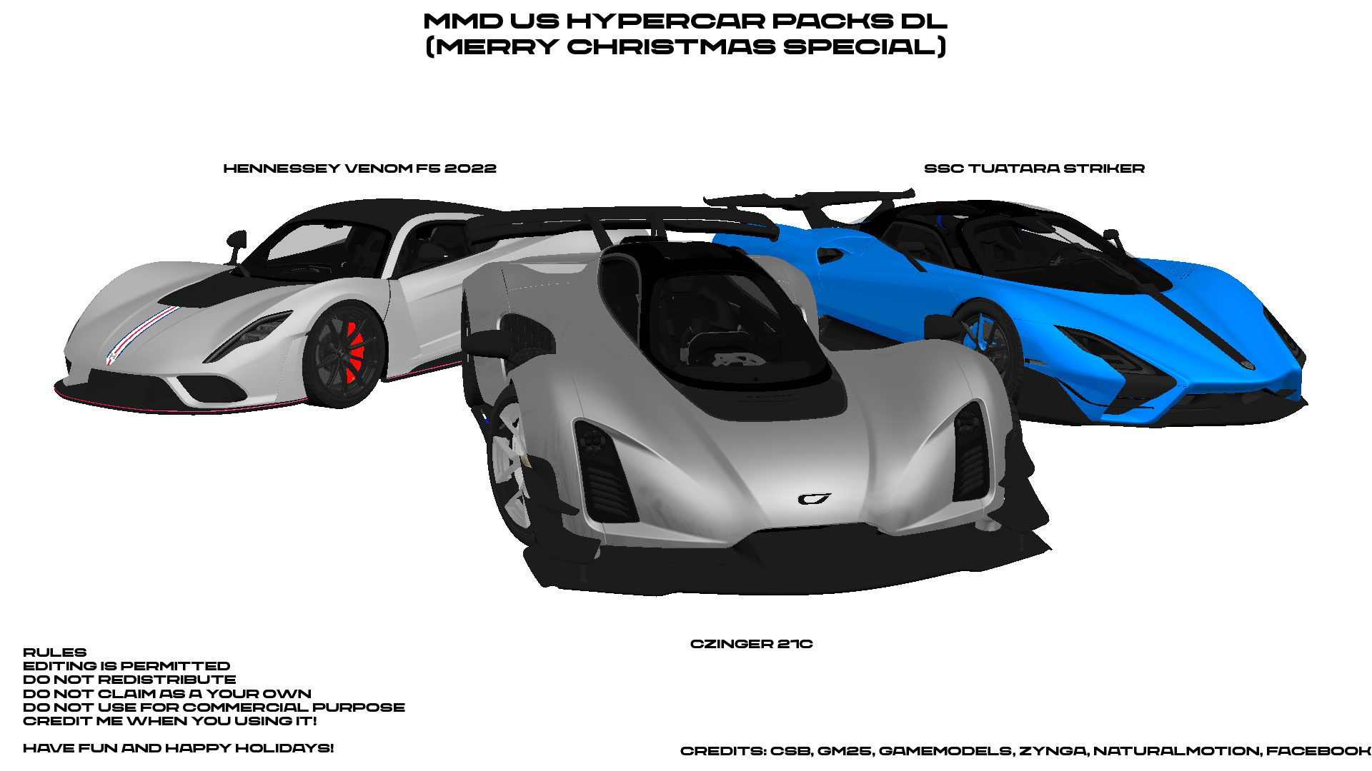 MMD US Hypercar Pack DL (Christmas Special) by MaeveSterling on DeviantArt