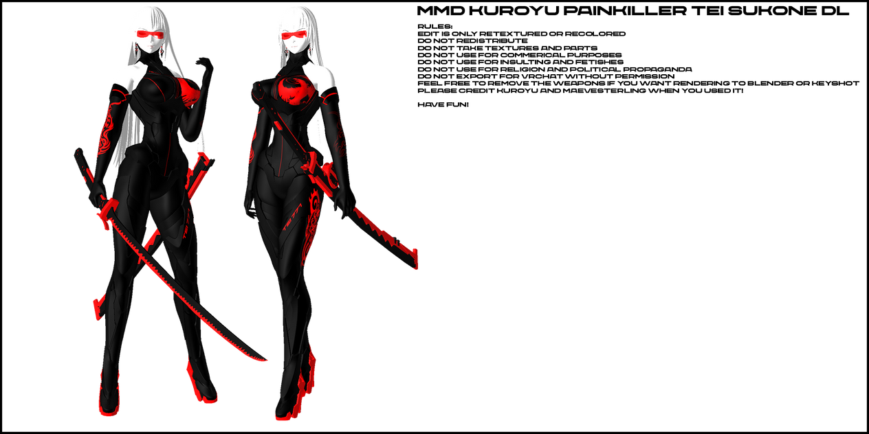 MMD Kuroyu Painkiller Tei Sukone DL by MaeveSterling on DeviantArt
