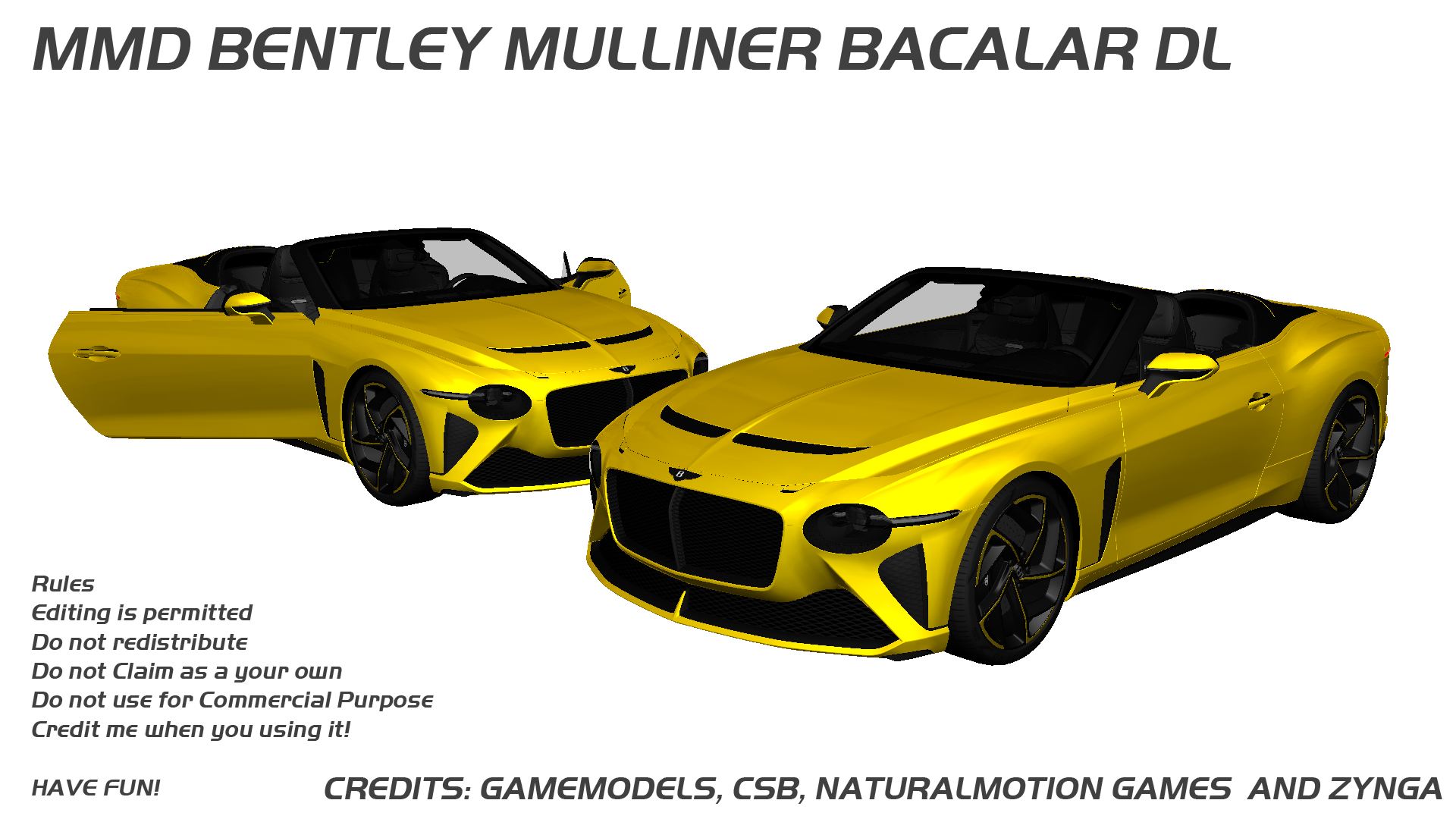 MMD Bentley Mulliner Bacalar DL by MaeveSterling on DeviantArt