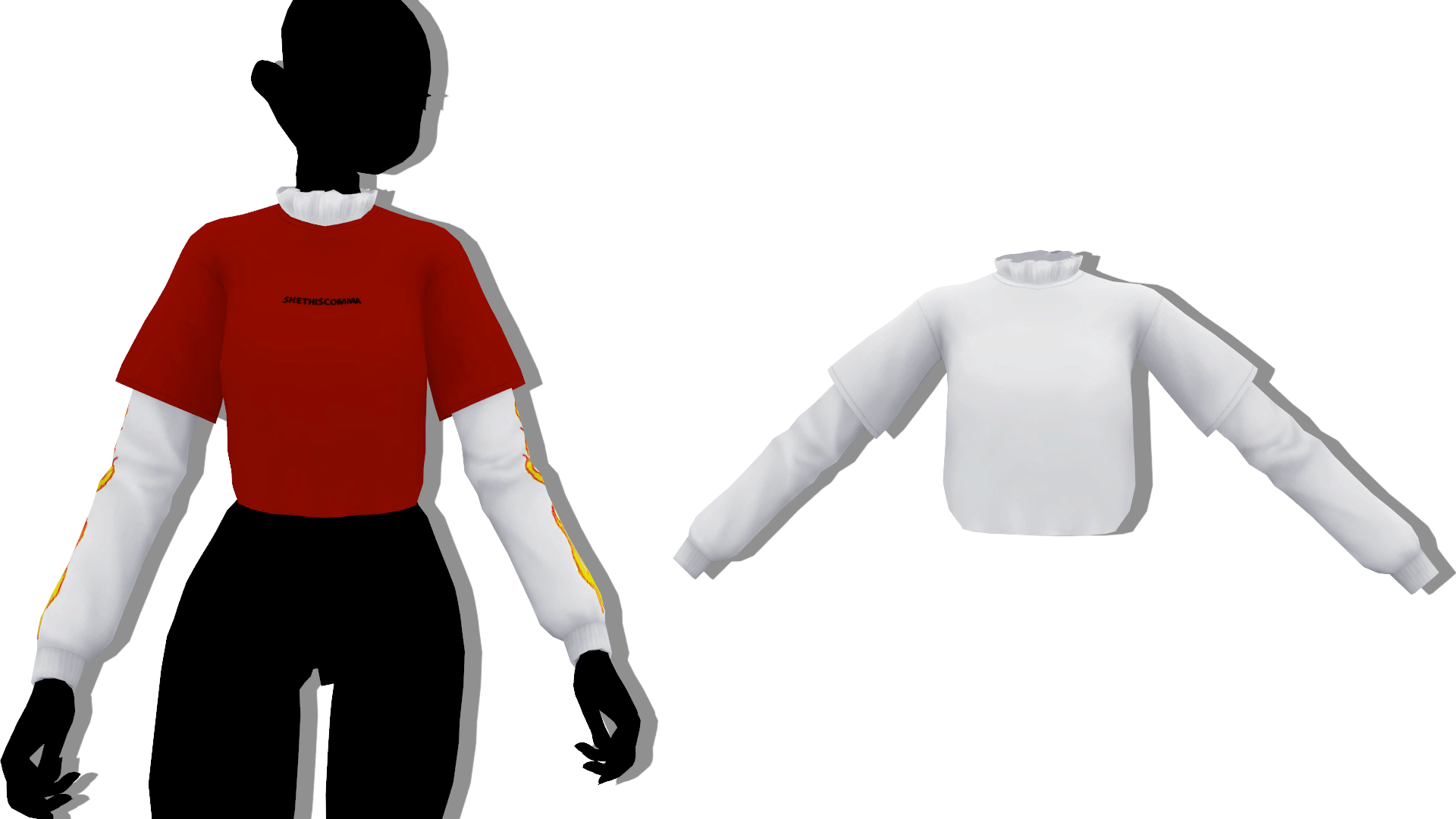 MMD - Sims 4 Layered Ruffle Top by fake-n-true on DeviantArt