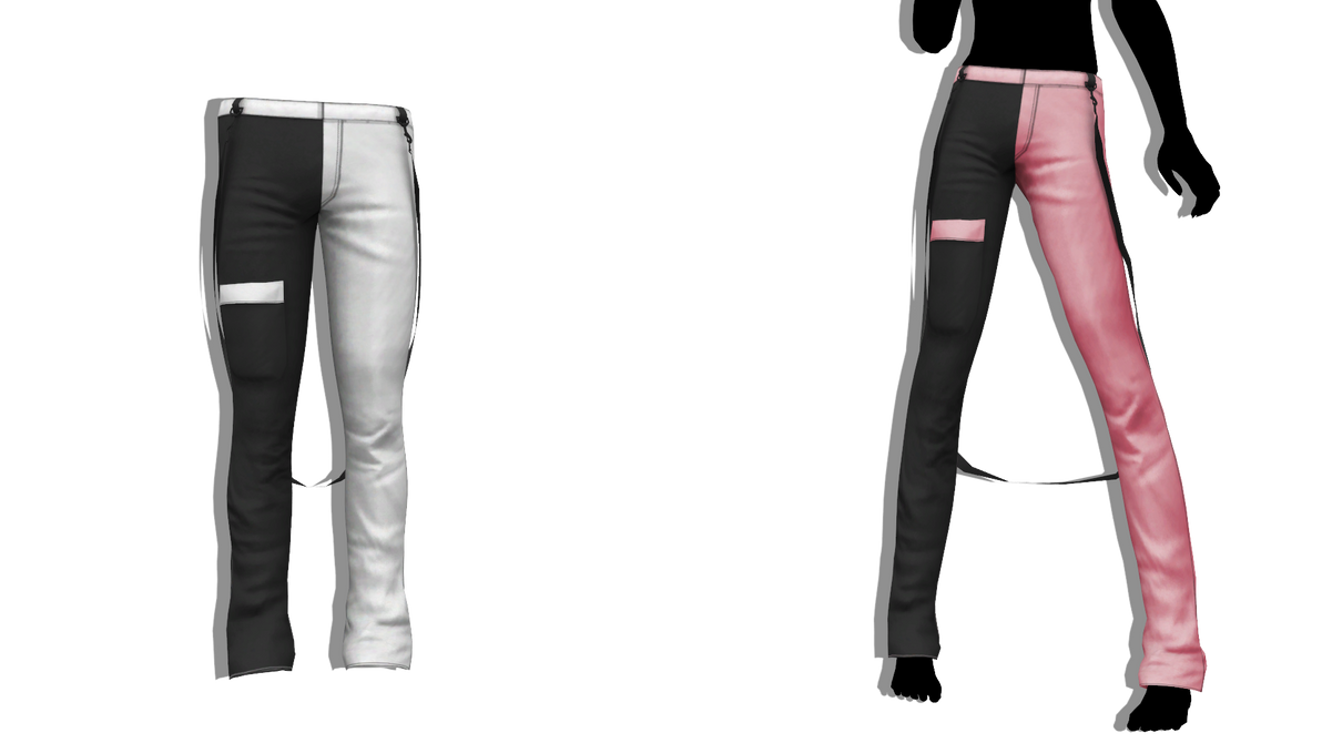 MMD - Sims 4 Aeron Split Colour Pants by fake-n-true on DeviantArt