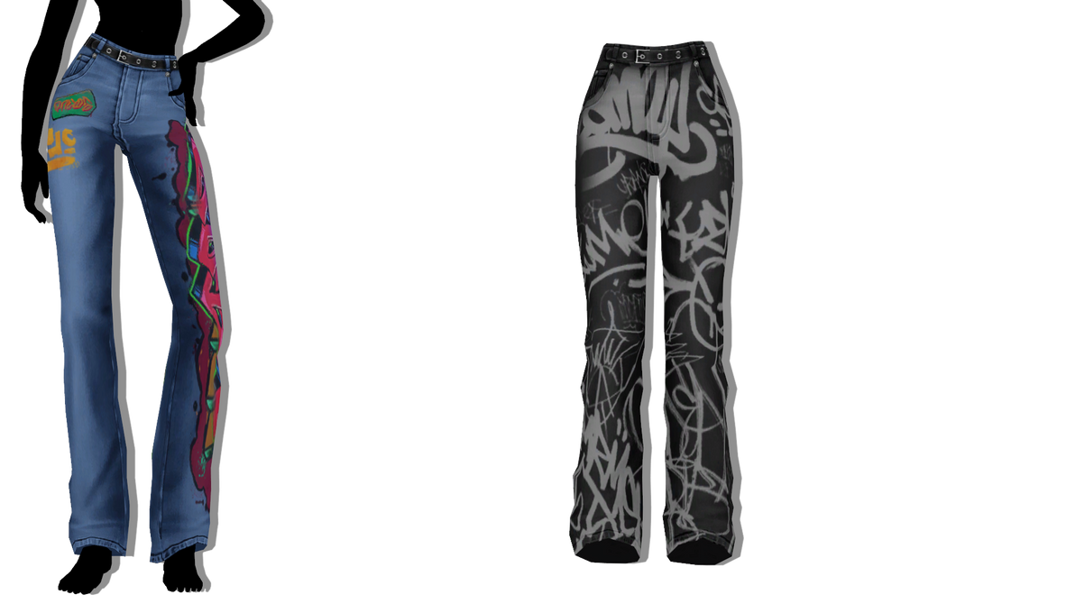 MMD - Sims 4 AxA - Chloe Jeans Graphics by fake-n-true on DeviantArt