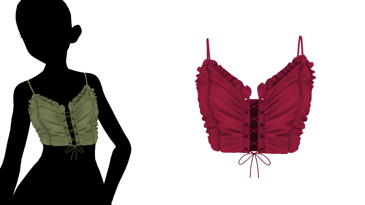 MMD - Sims 4 Lace Up Cami Top by fake-n-true on DeviantArt