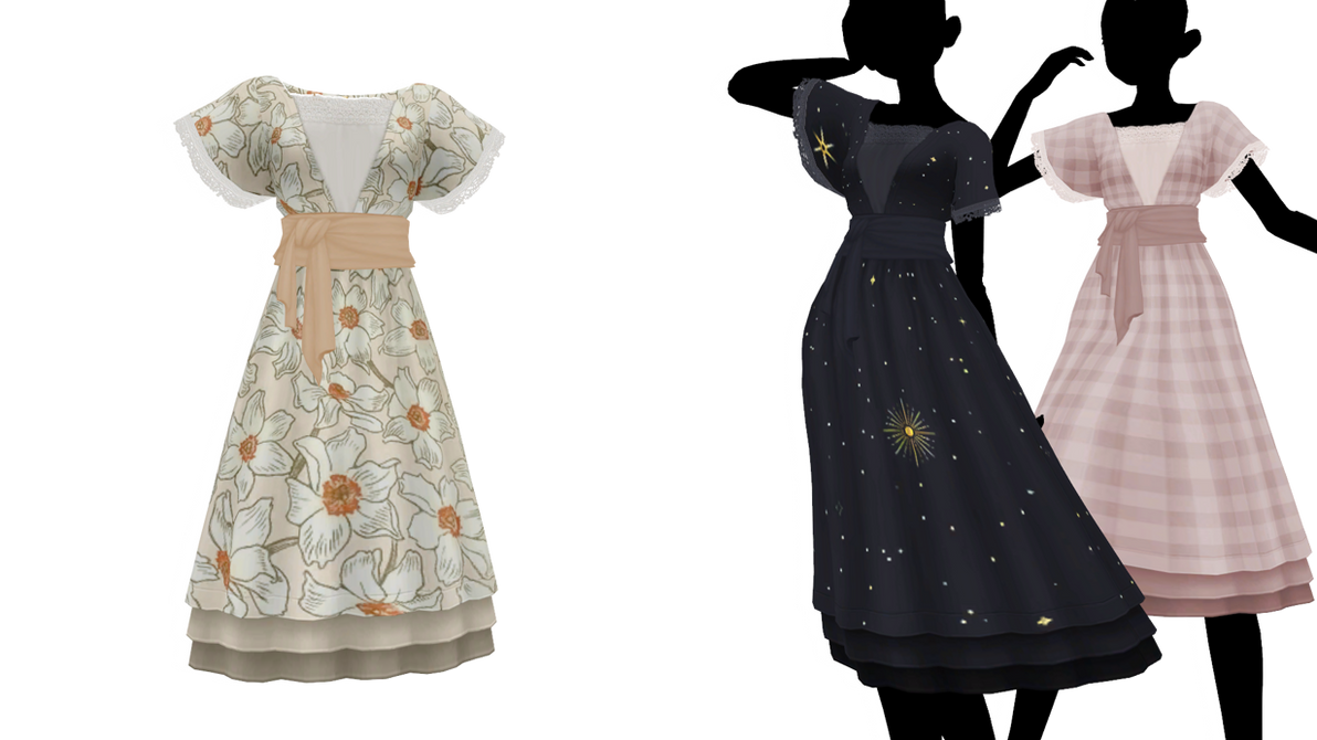 MMD - Sims 4 Full Moon Dress by fake-n-true on DeviantArt