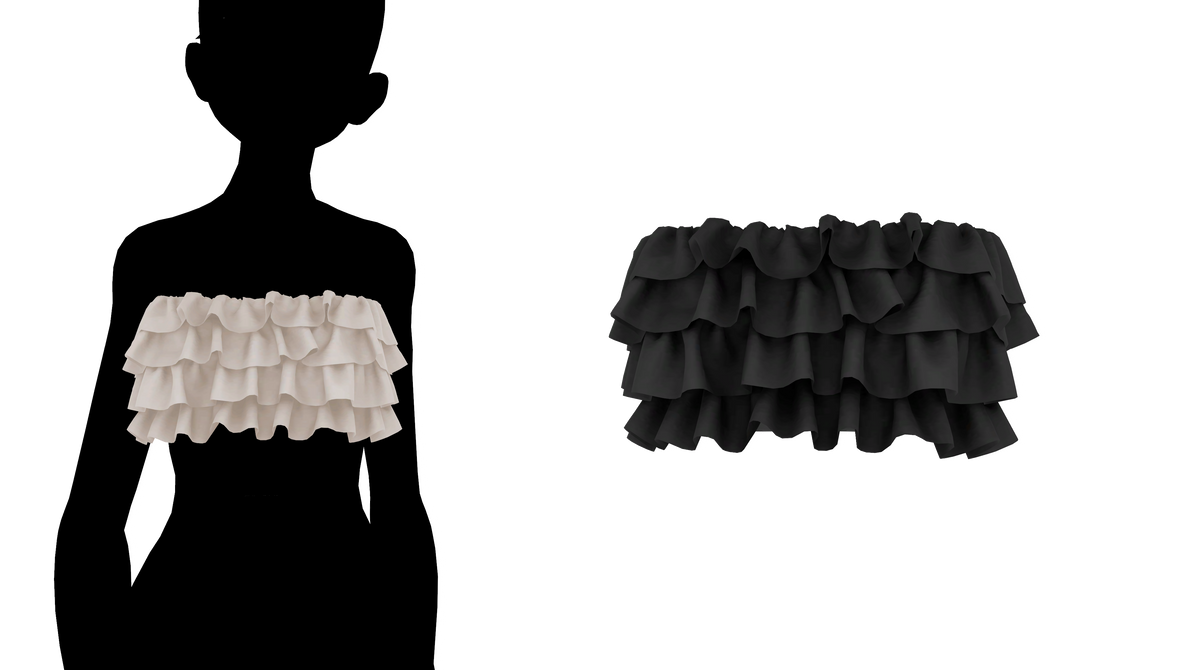 MMD - Sims 4 Frilly Tube Top by fake-n-true on DeviantArt
