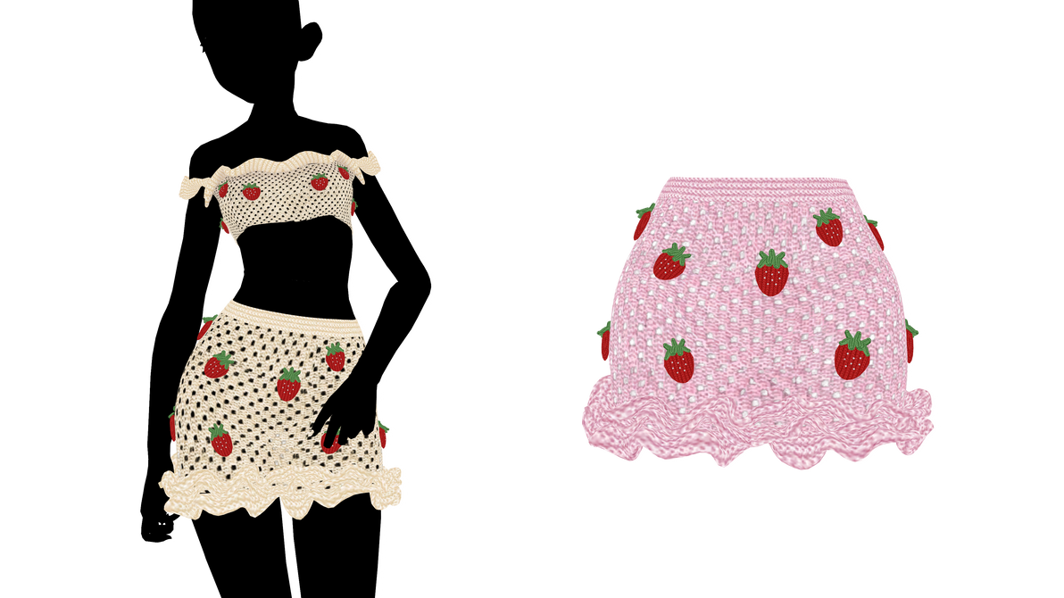 MMD - Sims 4 Crochet Strawberry Skirt by fake-n-true on DeviantArt