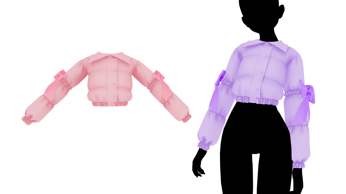 MMD - Sims 4 Puffer Jacket with Bows by fake-n-true on DeviantArt