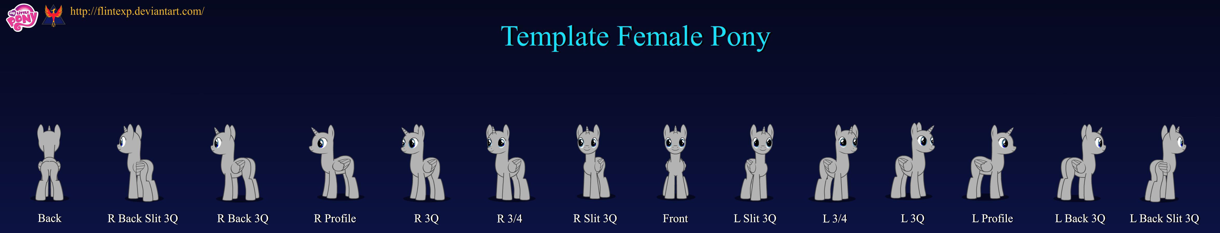 Template Female Pony v2.8 by FlintEXP on DeviantArt