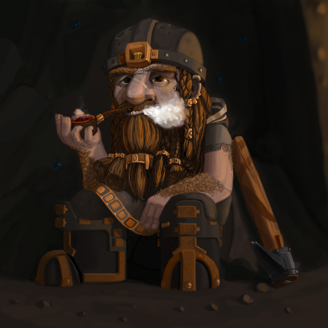Dwarf - drawing process by msats on DeviantArt