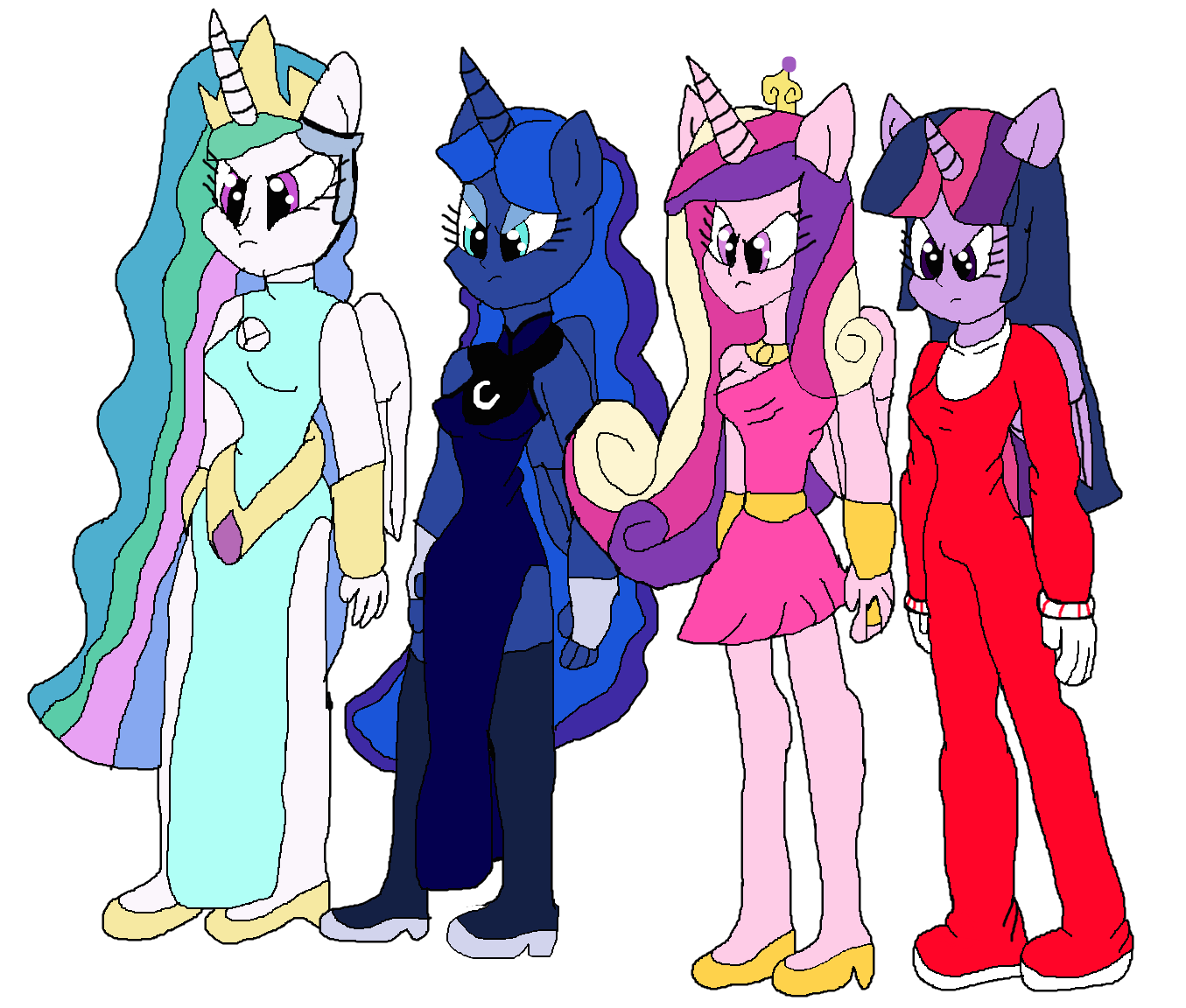 the four princesses of Equestria (my style colored by alvaxerox on ...