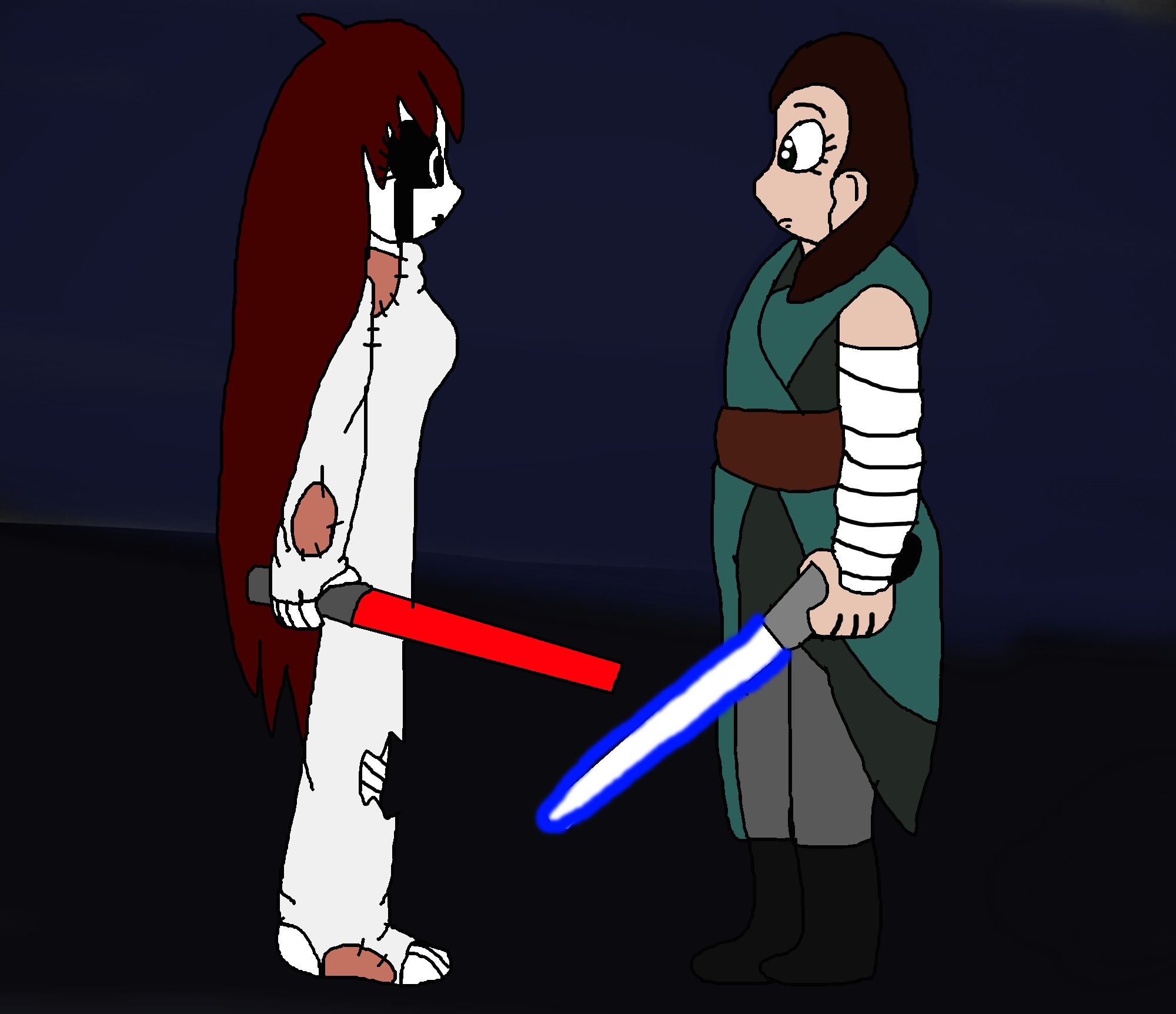 Kainora meets Rey (Colored) by alvaxerox on DeviantArt