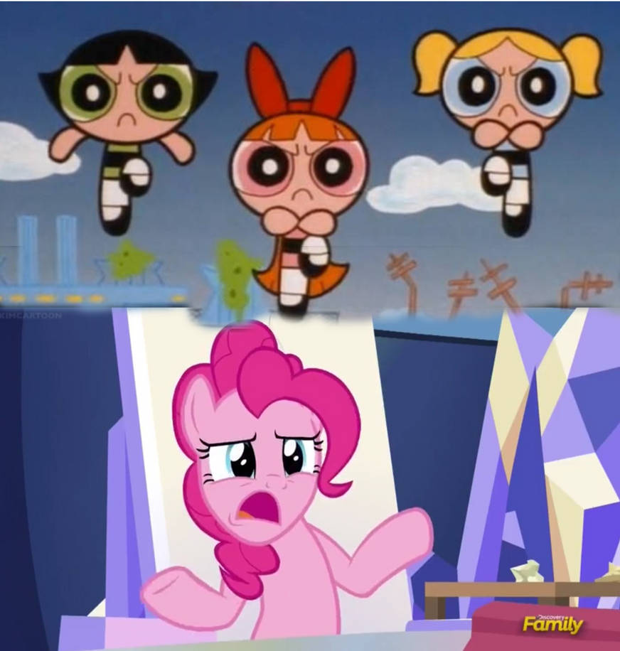 The powerpuff girls glares at pinkie pie by batman714 on DeviantArt