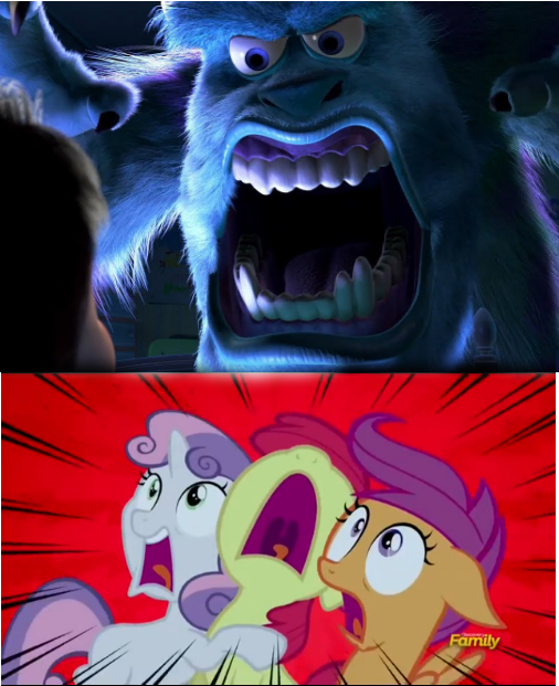 Sulley scared the Cmc by batman714 on DeviantArt