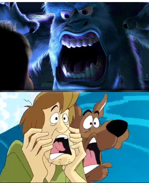 Sulley scared Shaggy and scooby by batman714 on DeviantArt