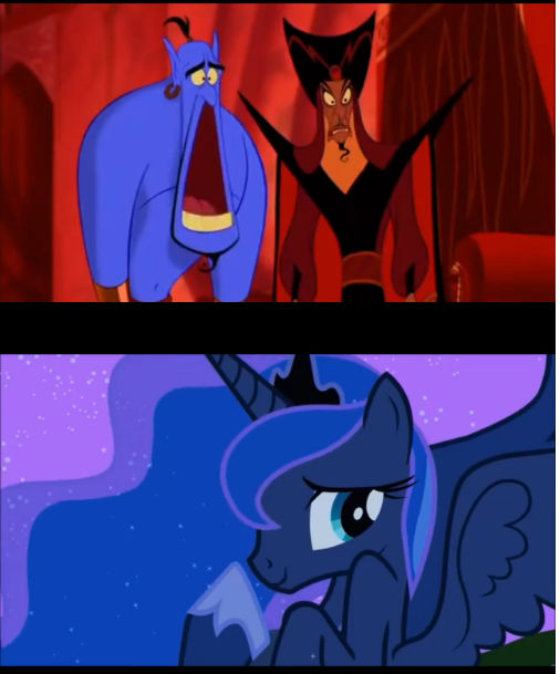 Genie got a crush on princess luna by batman714 on DeviantArt