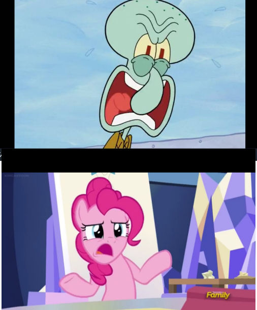 Squidward is angry at pinkie pie by batman714 on DeviantArt