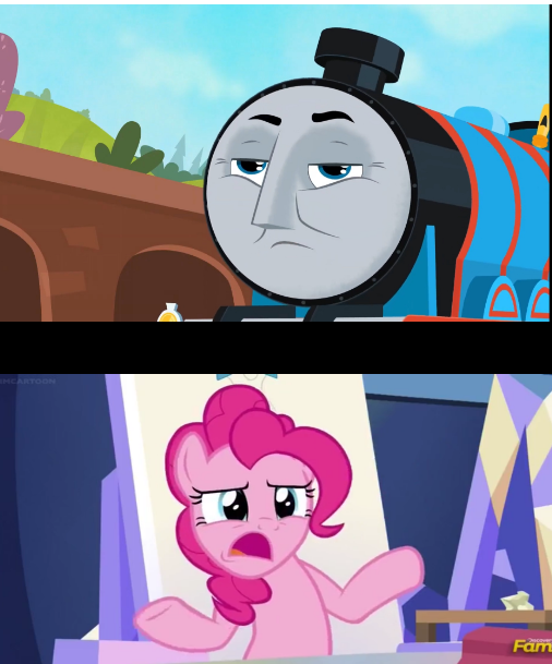 AEG Gordon look cross at pinkie pie by batman714 on DeviantArt
