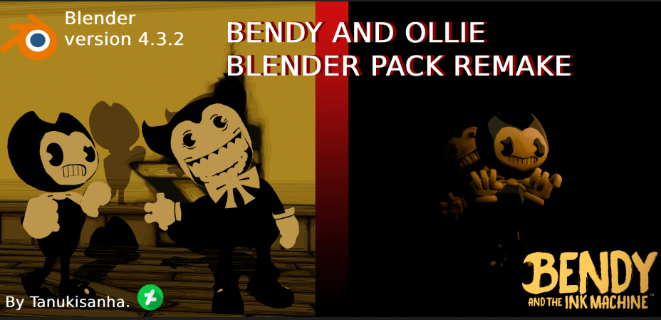 Bendy and Ollie BATIM Blender pack remake by Tanukisanha on DeviantArt