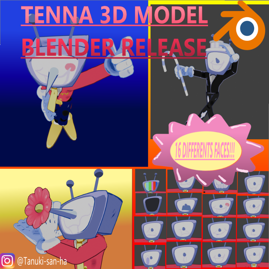 Tenna 3D model Blender 4.3 release!(Not official). by Tanukisanha on DeviantArt